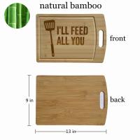 China Personalized 28x20cm Non Toxic Bamboo Cutting Board Hanging With Sink for sale