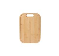 China Custom Logo Bamboo Non Slip Cutting Board 30x20x1.5cm with Handle and Juice Groove for sale
