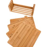 China Index Bamboo Cutting Board Small Set With Holder Set Of 4 Small Tray for sale