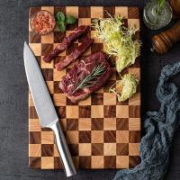 China Double Sided Splicing Bamboo Butcher Block Cutting Board 40x35x3cm Natural for sale