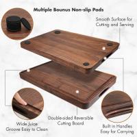 China Large Walnut Wood Cutting Board 17x11x0.8 Inch for Kitchen Cheese Charcuterie for sale