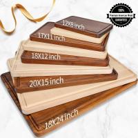 China Large Walnut Wood Cutting Board 17x11x0.8 Inch for Kitchen Cheese Charcuterie for sale