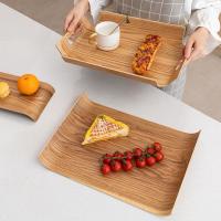 China Antique Design Premium Acacia Wood Handcrafted Serving Tray 45x30cm for Home Kitchen Restaurant for sale