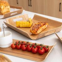 China Antique Design Premium Acacia Wood Handcrafted Serving Tray 45x30cm for Home Kitchen Restaurant for sale