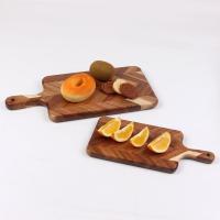 China Acacia wood Meat Bread Rectangle cutting board with handle for sale