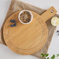 China Organic Round Bamboo Cutting Board With Hole And Handle for sale