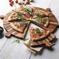 China Acacia Wood Pizza Peel Serving Tray Cutting Board With Handles for sale