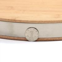 China Eco Friendly 5pcs Bamboo Round Chopping Board With Iron Handle for sale