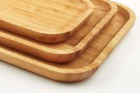 China Rectangular Natural Wooden Bamboo Food Plate Serving Trays for sale