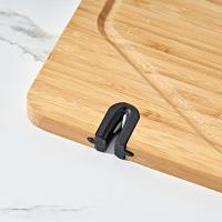 China Custom 38x28cm Bamboo Butcher Block Cutting Board With Phone Holder Knife Sharpener for sale