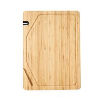 China Custom 38x28cm Bamboo Butcher Block Cutting Board With Phone Holder Knife Sharpener for sale