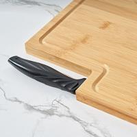 China Extra Large Organic Bamboo Butcher Block Cutting Board with Knife Holder and Groove 45x30cm for sale