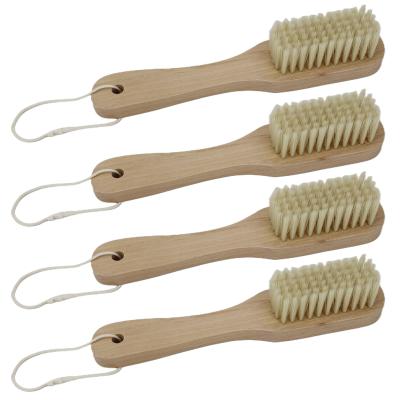 China Wooden Handle Soft Fiber Bristle Brush 20x4x4cm for Household Cleaning Laundry Shoes for sale