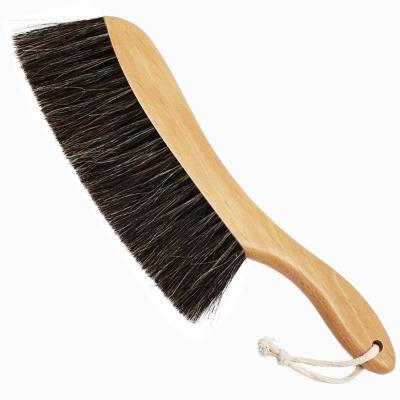 China Natural Horse Hair Hand Broom 36x6cm Dusting Brush for Furniture Wood Chips for sale