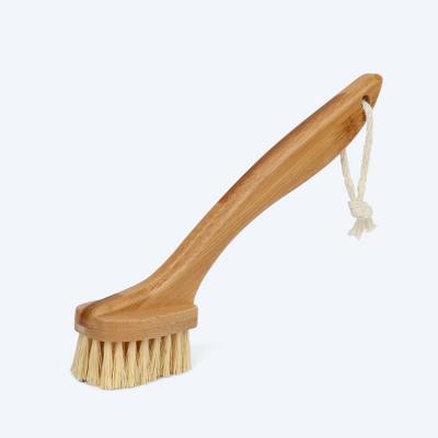 China Eco Friendly Bamboo Dish Brush 25x5x6cm Natural Sisal Bristles Kitchen Cleaning Brush for sale