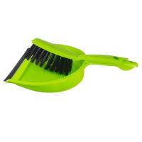 China Green Plastic Household Cleaning Hand Broom and Dustpan Set with Brush 31.8x22.7x7.5cm for sale