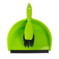 China Green Plastic Household Cleaning Hand Broom and Dustpan Set with Brush 31.8x22.7x7.5cm for sale