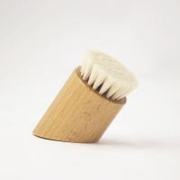 China Natural Bamboo Wood Face Cleaning Brush with Soft Wool Bristles 7.4cm for sale