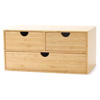 China Customized Tabletop Bamboo Storage Box With 3 Drawers for sale