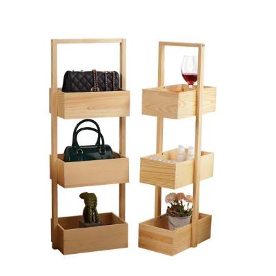 China Natural Bamboo 3 Tier Standing Shelf Waterproof Storage Rack 66 lbs Capacity for sale