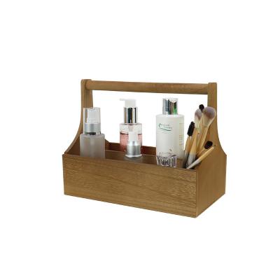 China Wooden Bathroom Storage Box 26x20x14cm with Handle for Shower Caddy Organization for sale