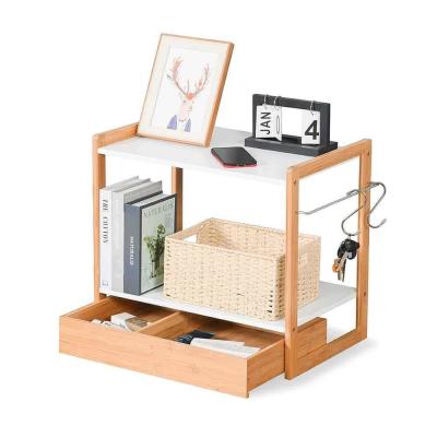 China Wooden Bamboo Mdf Household Storage Shelf Display Racks for sale
