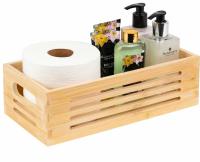 China Natural Bamboo Wood Storage Box 12x6x4 Inch Decorative Wood Crate for Home Organization for sale