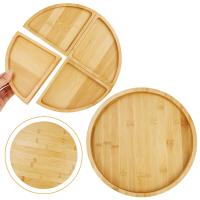 China Organic Bamboo Serving Tray with 4 Dividers 30x5cm Natural Snack Platter for sale