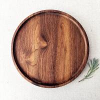 China 20*20 Cm Bamboo Round Tray Display Natural Rolling Wooden sturdy construction for sale