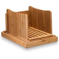 China Antibacterial Bamboo Bread Slicer Rack Foldable Wooden Manual for sale