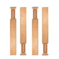 China Natural Bamboo Drawer Dividers Set of 6 Adjustable 43.2cm Kitchen Utensil Organizer for sale