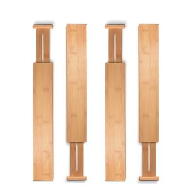 China Natural Bamboo Drawer Dividers Set of 6 Adjustable 43.2cm Kitchen Utensil Organizer for sale