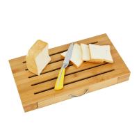 China Natural Bamboo Baguette Bread Cutting Board with Crumb Tray Drawer 30 Days Lead Time for sale
