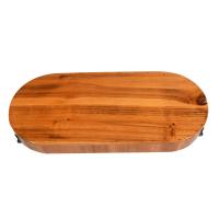 China Natural Wood Serving Tray 42.5x18.1cm Oval with Metal Handle for Home Use for sale
