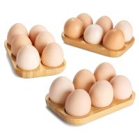 China Wood Egg Durable Bamboo Tray Set With 6 Holes for sale