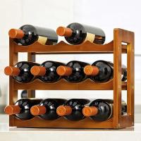 China 3 Tier Bamboo Display Rack Water Bottle And Wine Freestanding Holder for sale