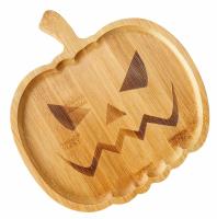 China Custom Size Halloween Pumpkin Bamboo Serving Platter Wooden Appetizer Board 1000 Pcs MOQ for sale