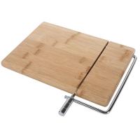 China Antibacterial Bamboo Serving Paddle with Stainless Steel Cheese Cutter Slicer Wire 10x8.5 Inch for sale