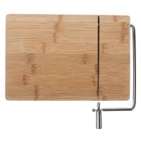 China Antibacterial Bamboo Serving Paddle with Stainless Steel Cheese Cutter Slicer Wire 10x8.5 Inch for sale