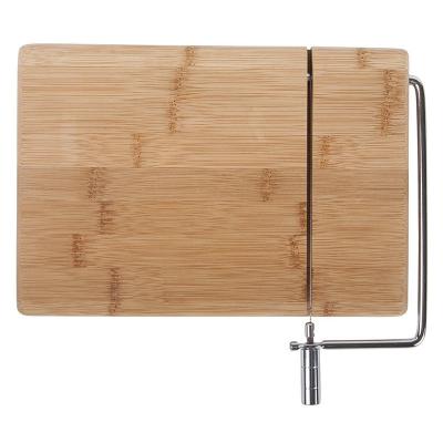 China Antibacterial Bamboo Serving Paddle with Stainless Steel Cheese Cutter Slicer Wire 10x8.5 Inch for sale