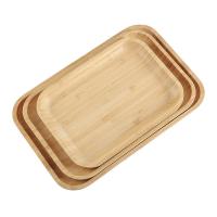 China Wooden 1.9cm Small Bamboo Tray Snack Nut Cheese Serving Plate for sale