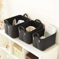 China Modern Rectangular Felt Storage Containers In Gray And Black Organize With Style for sale