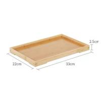 China Eco Friendly Bamboo Kitchen Towel Holder Custom Logo Wood Tray Set 2 Sizes for sale
