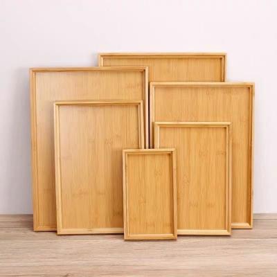 China Eco Friendly Bamboo Kitchen Towel Holder Custom Logo Wood Tray Set 2 Sizes for sale