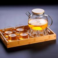 China Eco Friendly Rectangular Bamboo Tray 16x12x2 Inch Natural Brown Serving Platter for sale