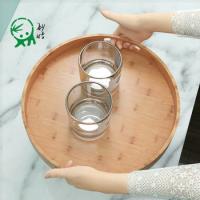 China 3pcs Round Bamboo Serving Tray Set with Handles 25cm 30cm 35cm for sale