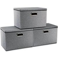 China Fabric Storage Boxes with Lids 40L Foldable Closet Organizer Bins for Home for sale