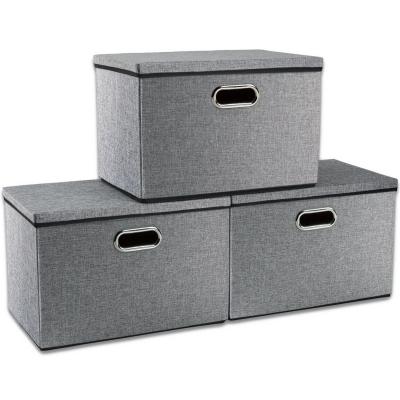 China Fabric Storage Boxes with Lids 40L Foldable Closet Organizer Bins for Home for sale