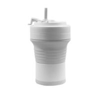 China 550ml Collapsible Silicone Travel Mug BPA Free Foldable Coffee Cup Leakproof Portable for sale