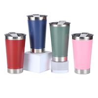 China Double Wall 0.4mm Stainless Steel Thermos Beer Mug 600ml Insulated Cup for sale